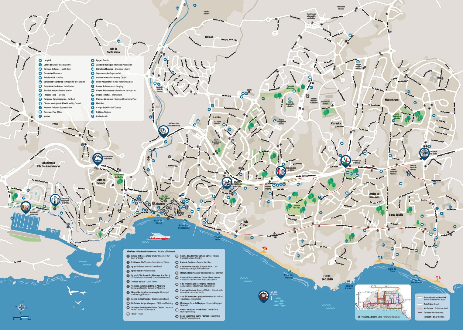 Mapa Turístico de Albufeira