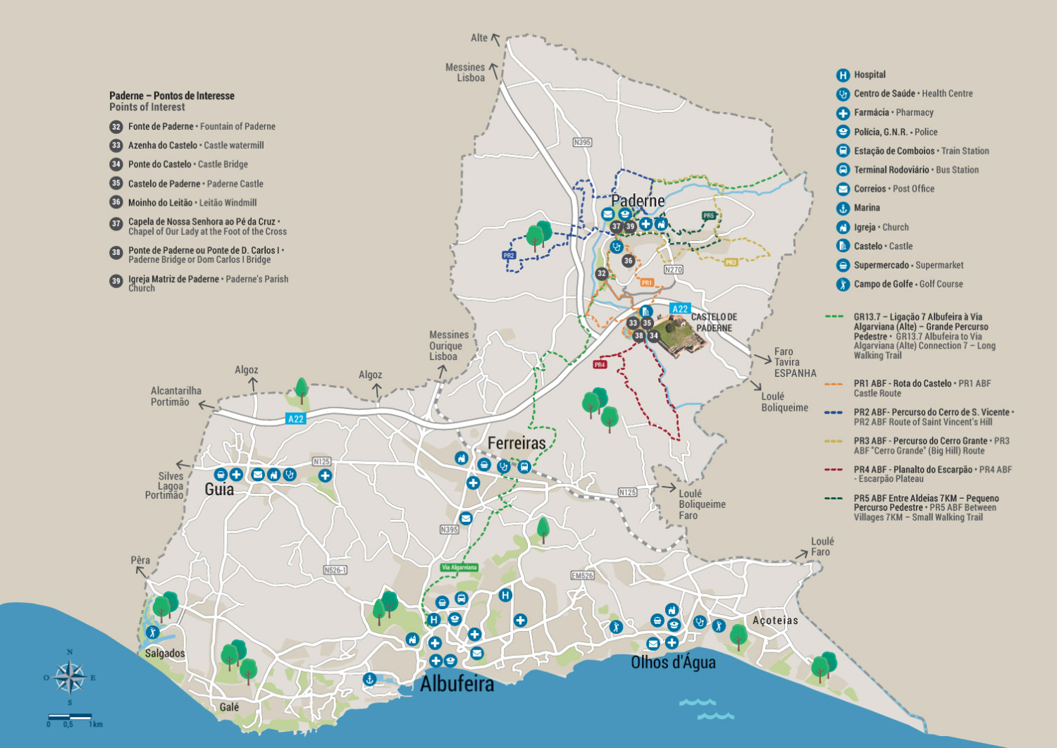 Mapa Turístico de Albufeira
