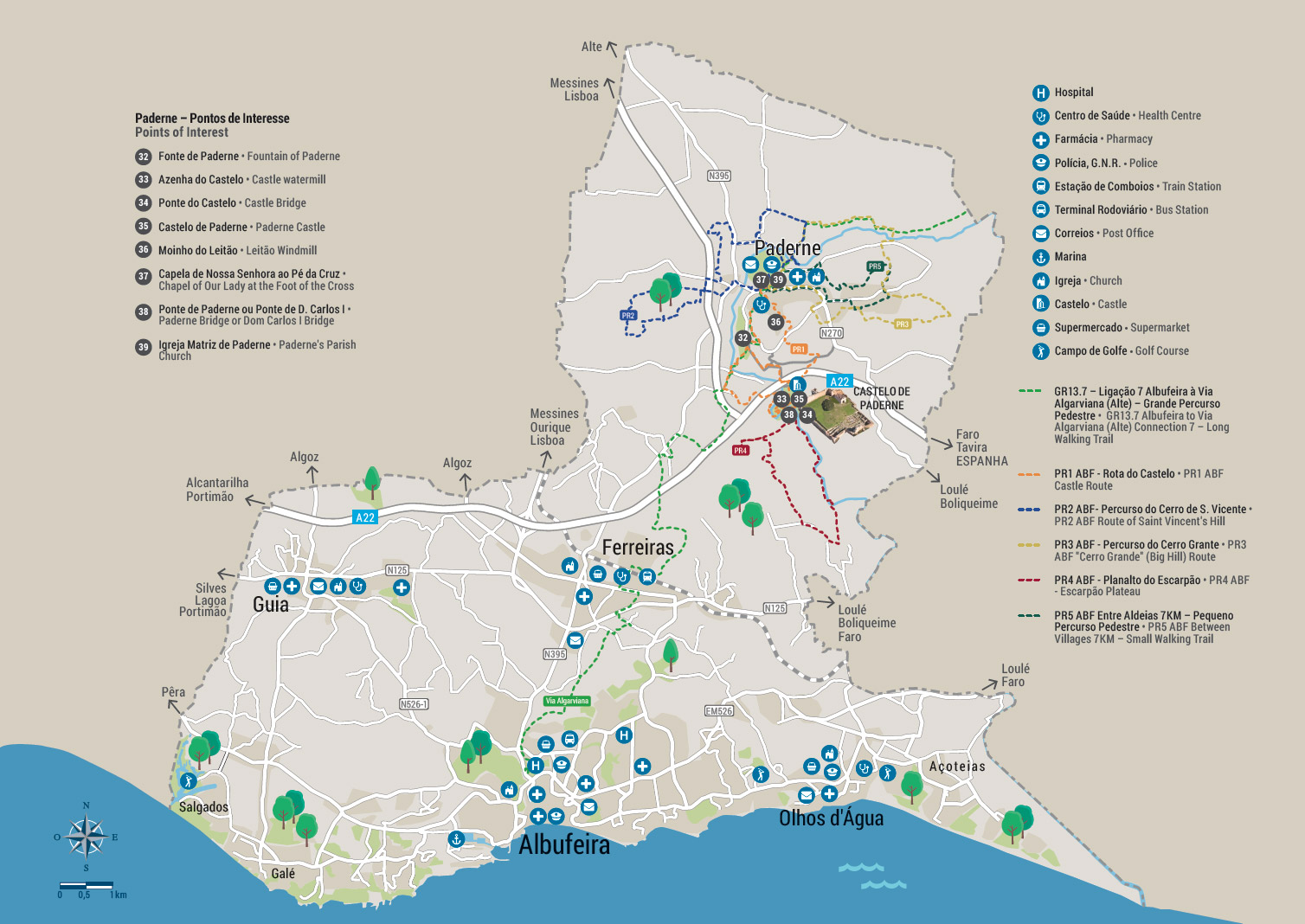 Mapa Turístico de Albufeira